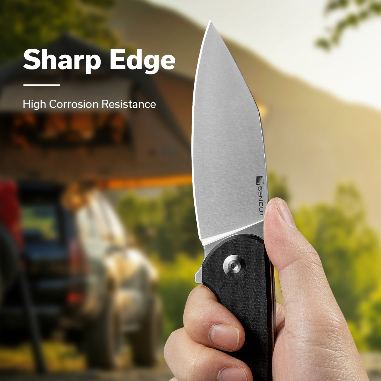 SENCUT Omniform Flipper Knife with Micarta Handle