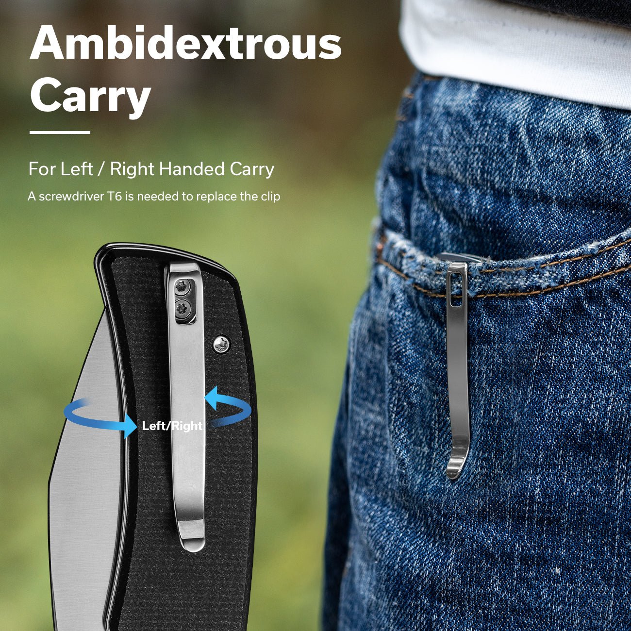 SENCUT Omniform Flipper Knife with Micarta Handle