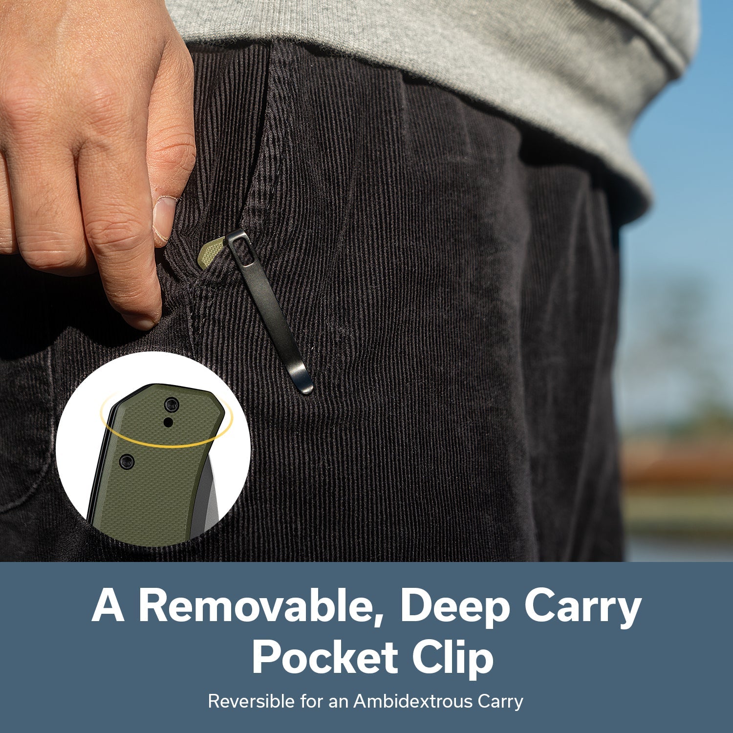 SENCUT Skarnax Flipper & Thumb Stud Knife G10 Handle (3.79" 9Cr18MoV B