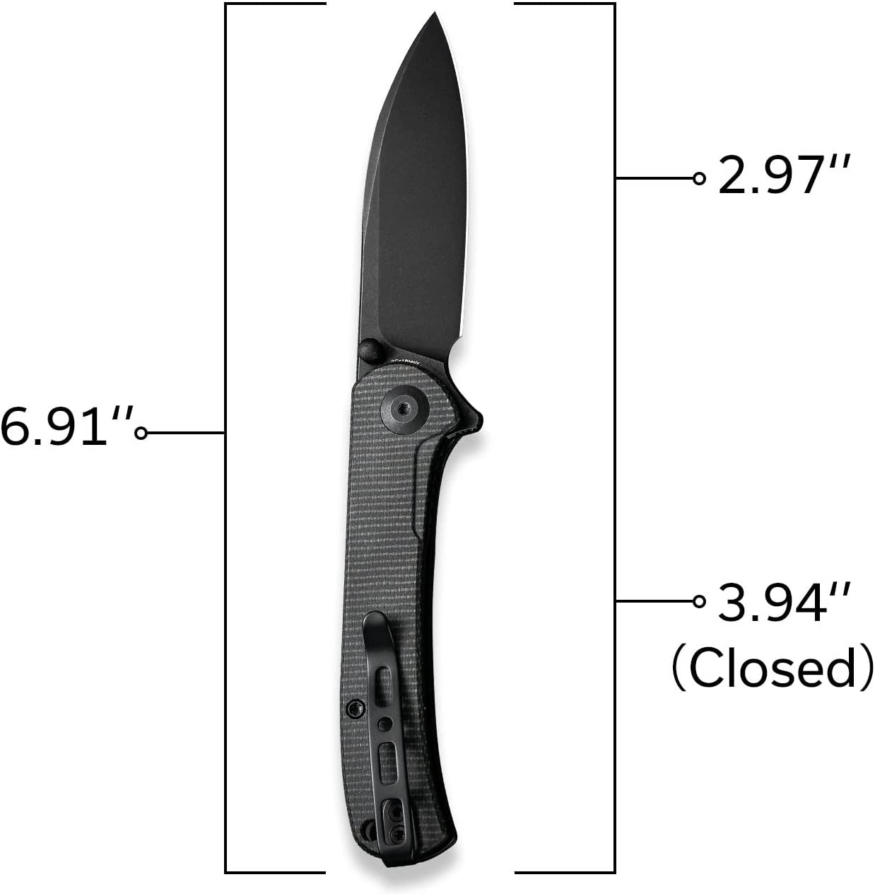 SENCUT Scepter Flipper &Thumb Stud Knife Micarta Handle 9Cr18MoV Blade