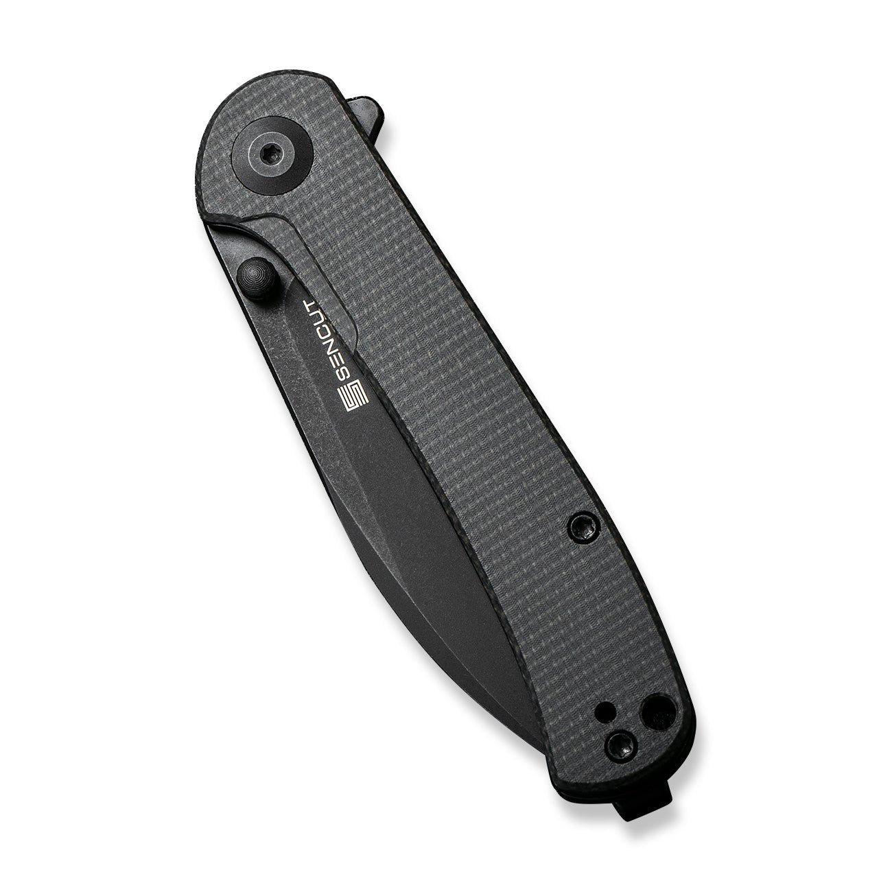 SENCUT Scepter Flipper &Thumb Stud Knife Micarta Handle 9Cr18MoV Blade