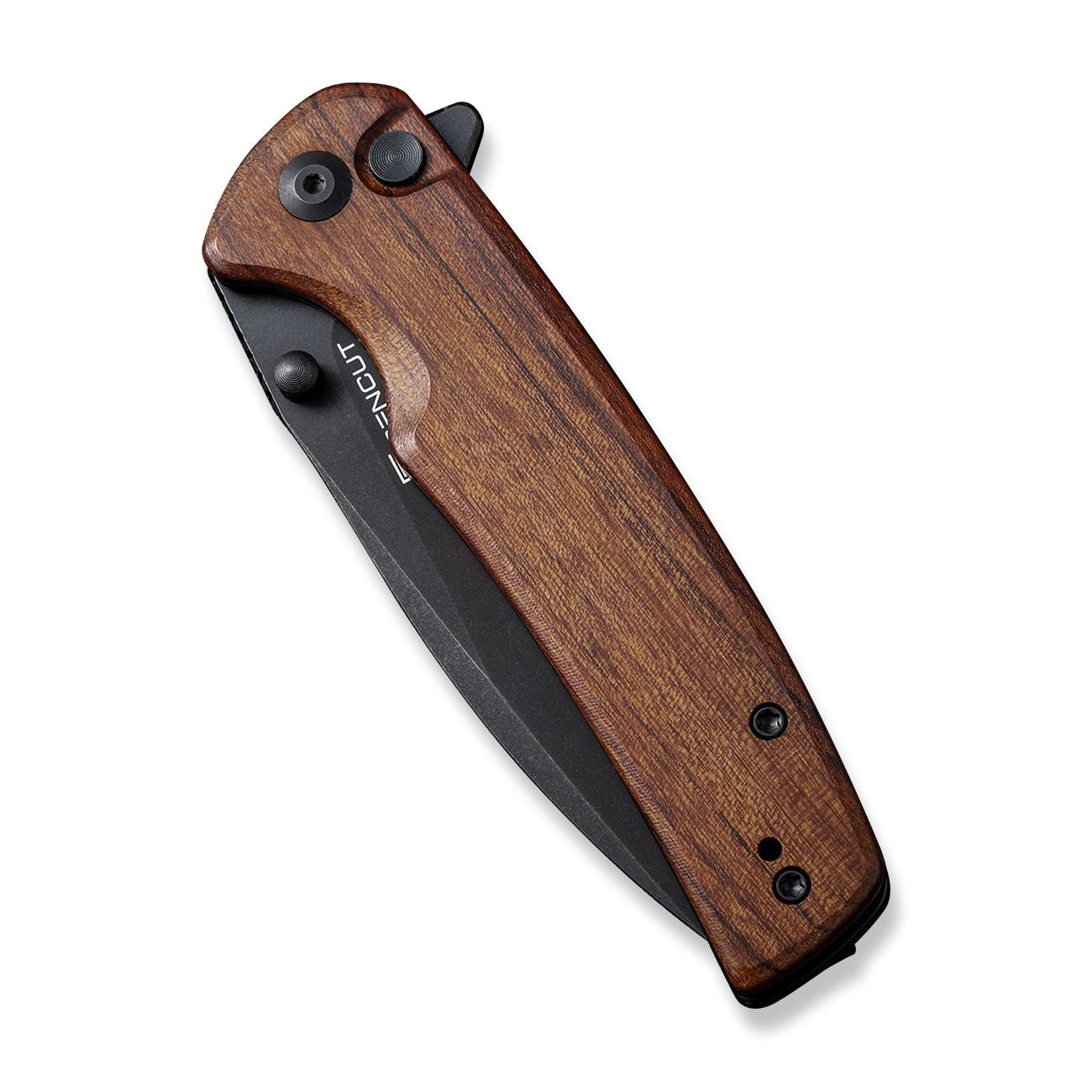 SENCUT Sachse Flipper & Button Lock & Thumb Stud Knife Wood Handle 9Cr18MoV